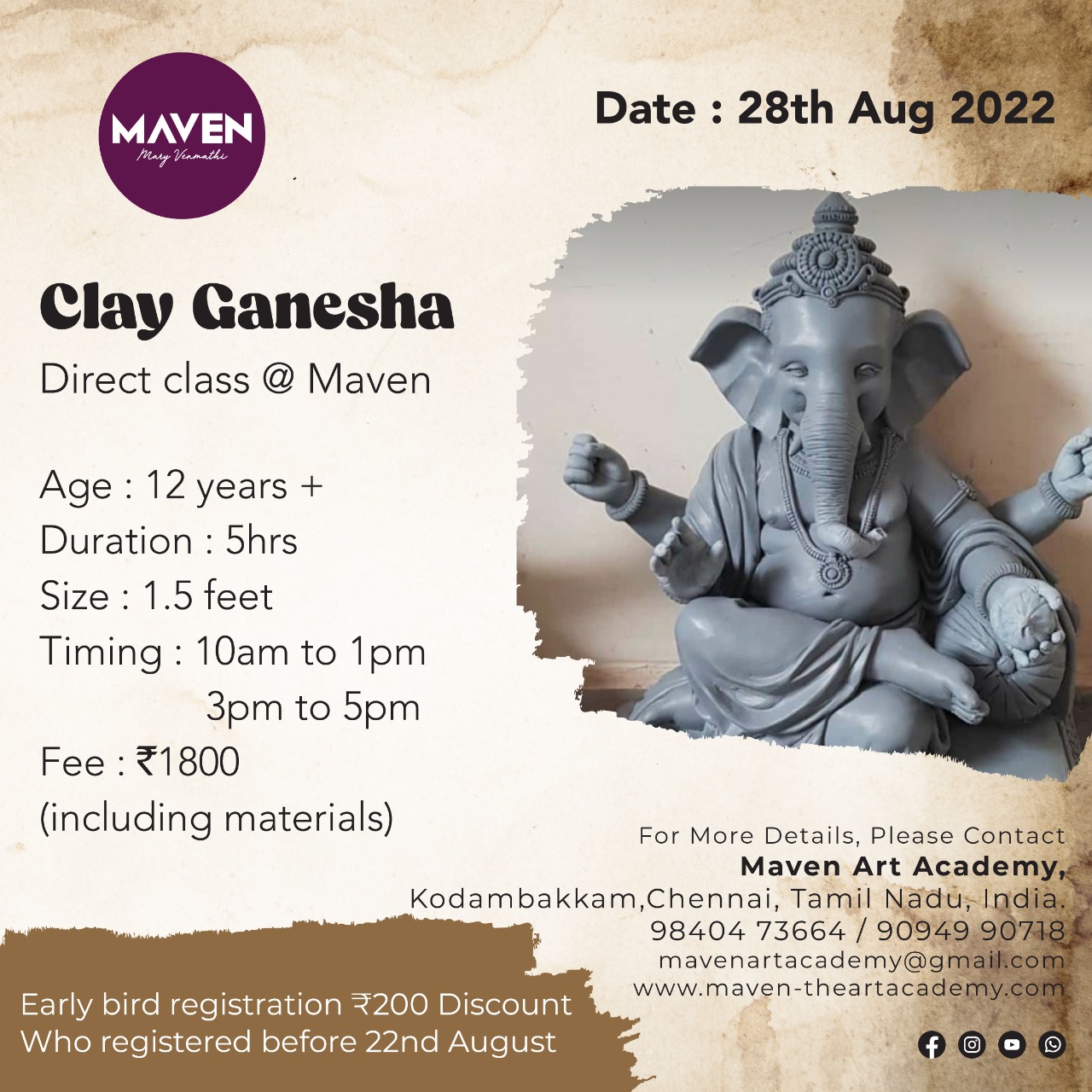 Clay Ganesha Workshop for adults – Maven
